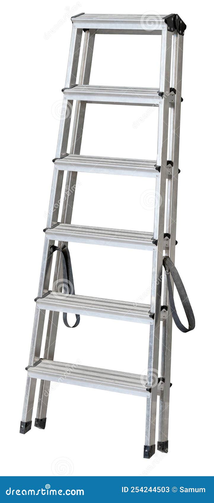 Metal Ladder Isolated on White Stock Image - Image of steel, mobility ...