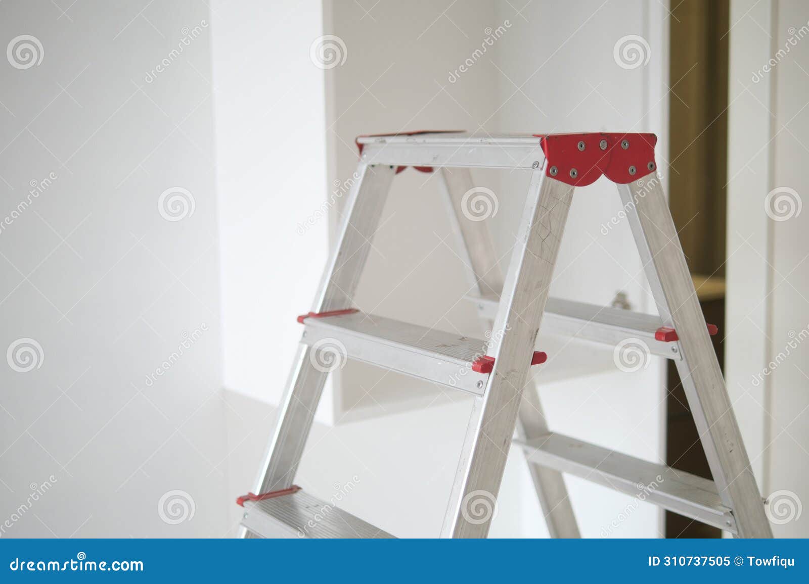 Metal Ladder Standing in Empty Room, Renovation and Improvement Concept ...