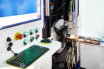 Metal Laser Cutting Machine Control Panel Stock Image - Image of steel ...