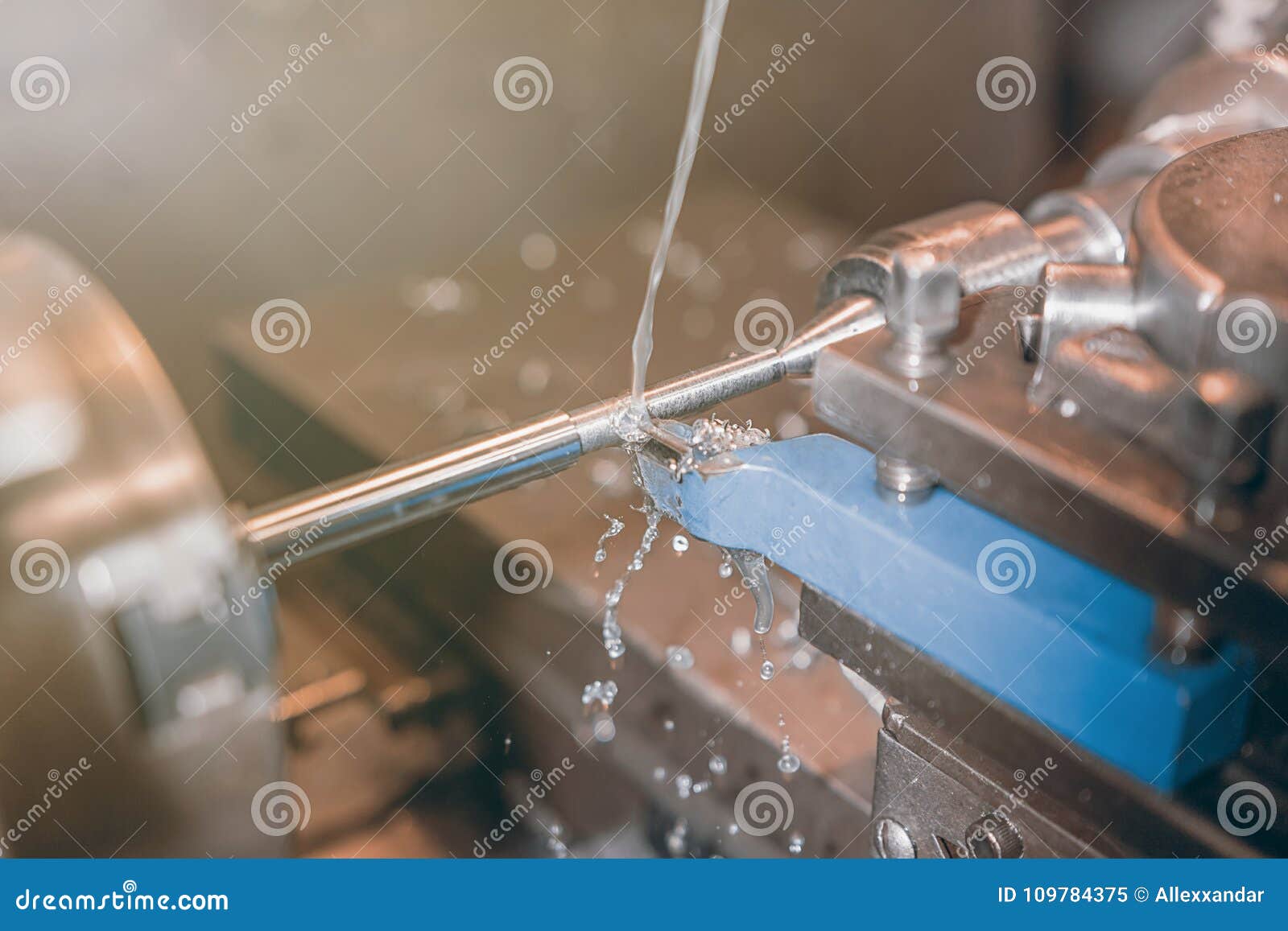 Metal Lathe, Lathe Machine Metalworking in Workshop Stock Image - Image ...
