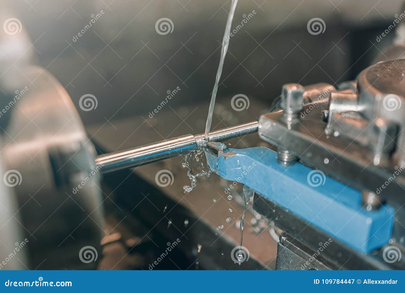 Metal Lathe, Lathe Machine Metalworking in Workshop Stock Image - Image ...