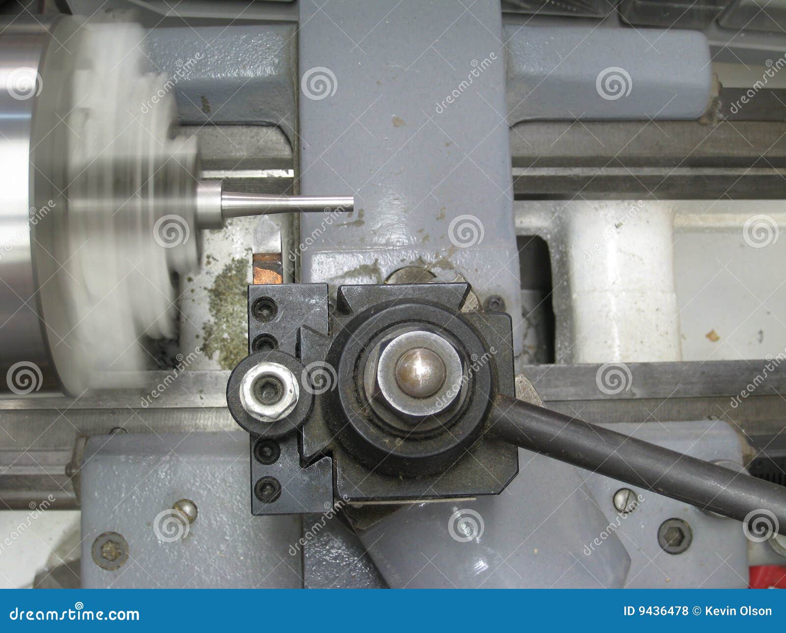 Metal Lathe in Motion stock photo. Image of metal, machine - 9436478
