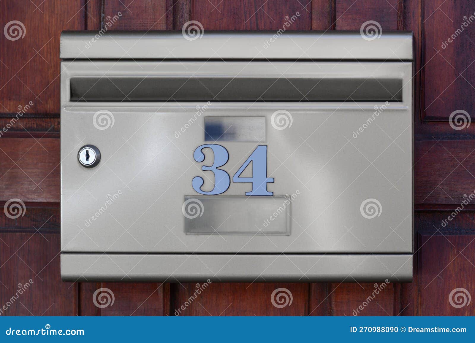 Metal Letter Box on Wooden Wall Outdoors Stock Photo - Image of lock ...