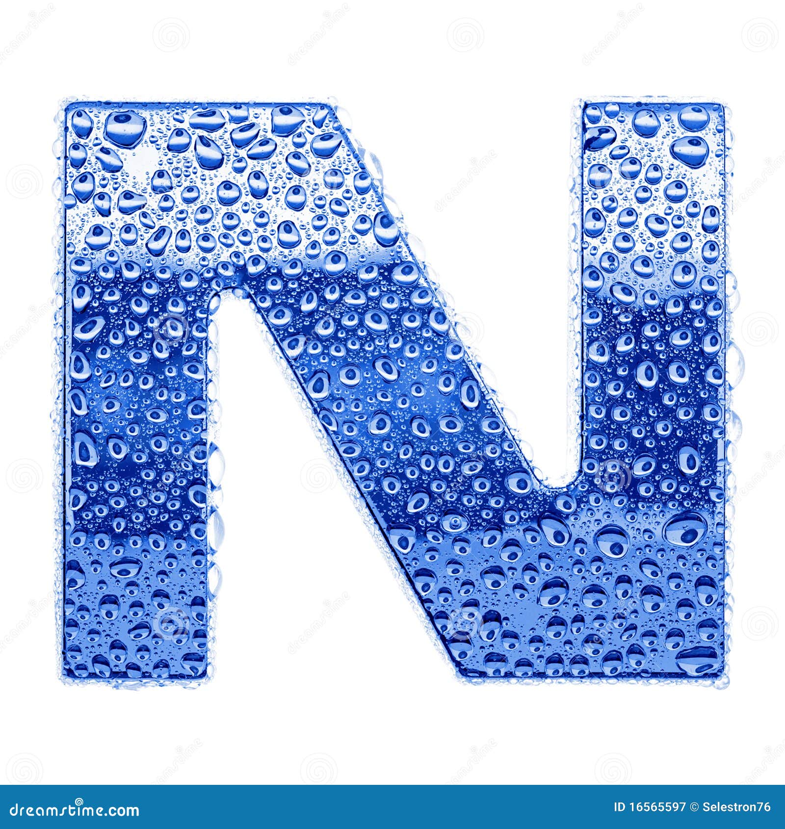 Metal Letter & Water Drops - Letter N Stock Image - Image of font ...