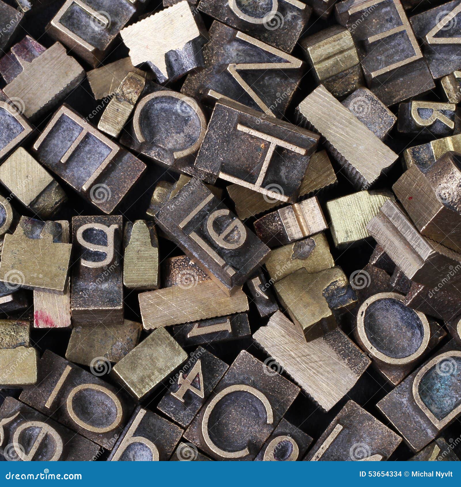 Metal letterpress stock photo. Image of classic, isolated - 53654334