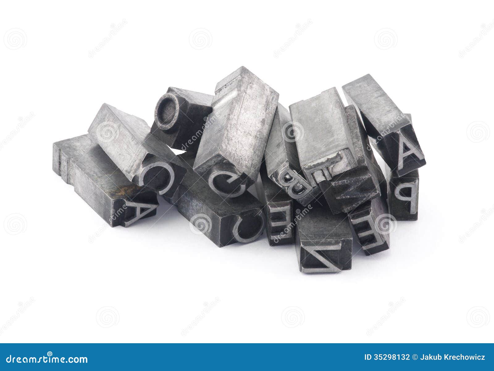 Metal Letterpress Printing Blocks Stock Photo - Image of clipping ...