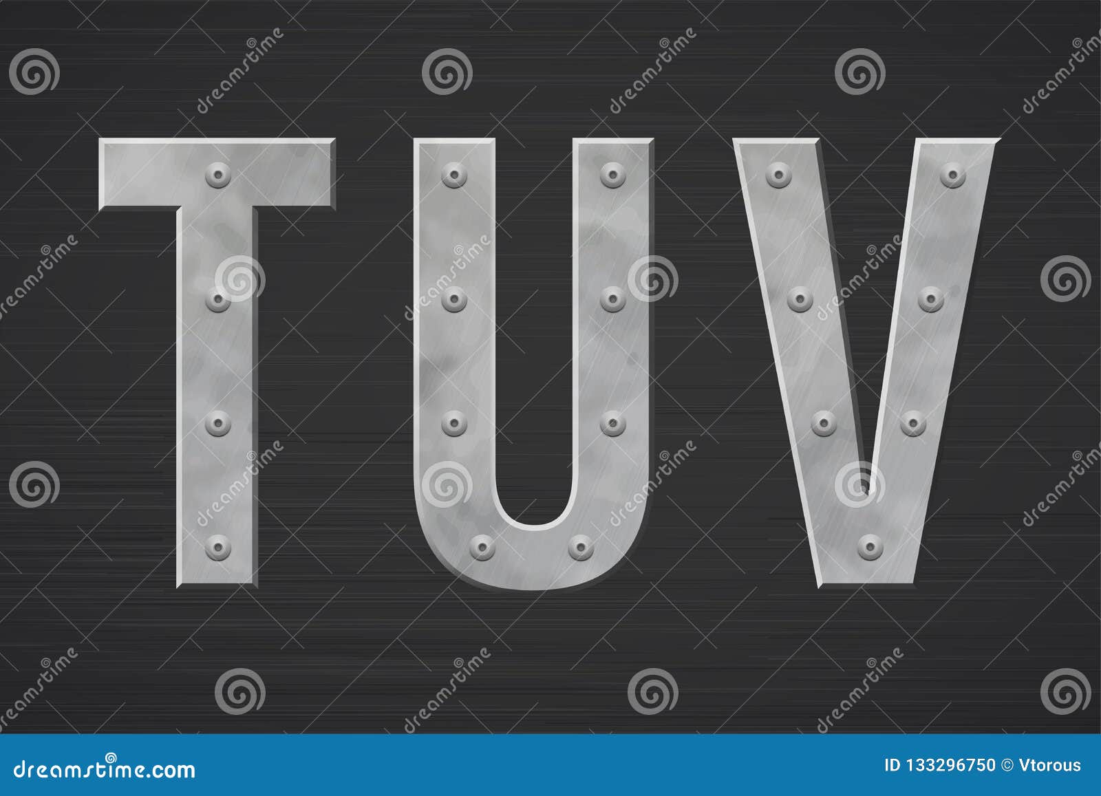 Metal letters with rivet stock vector. Illustration of letters - 133296750