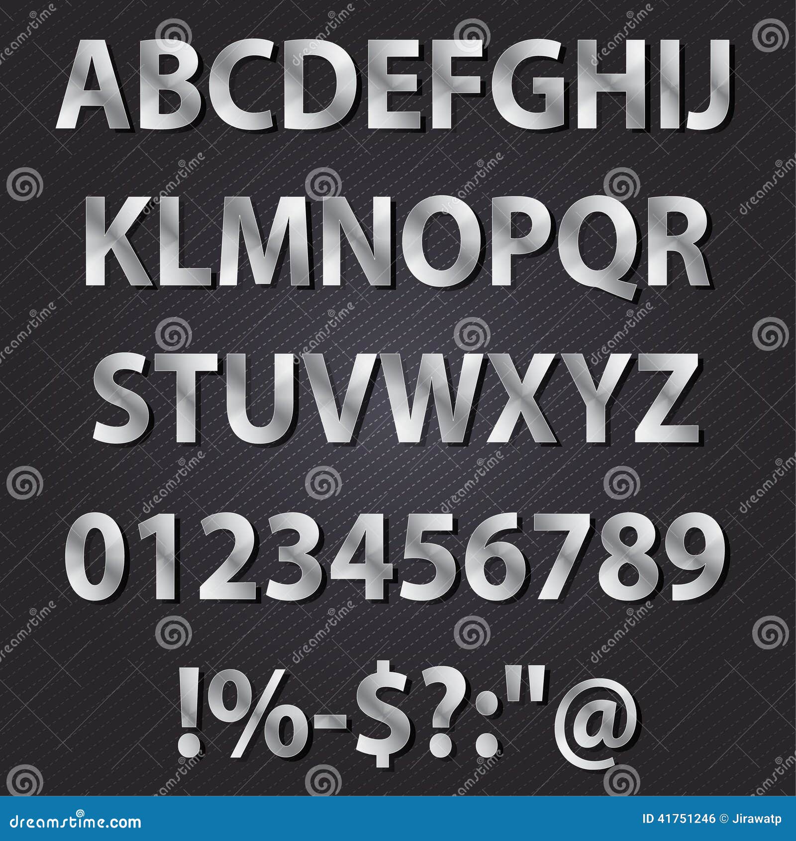 Metal Letters Style Alphabet Collection Set Stock Vector - Illustration ...