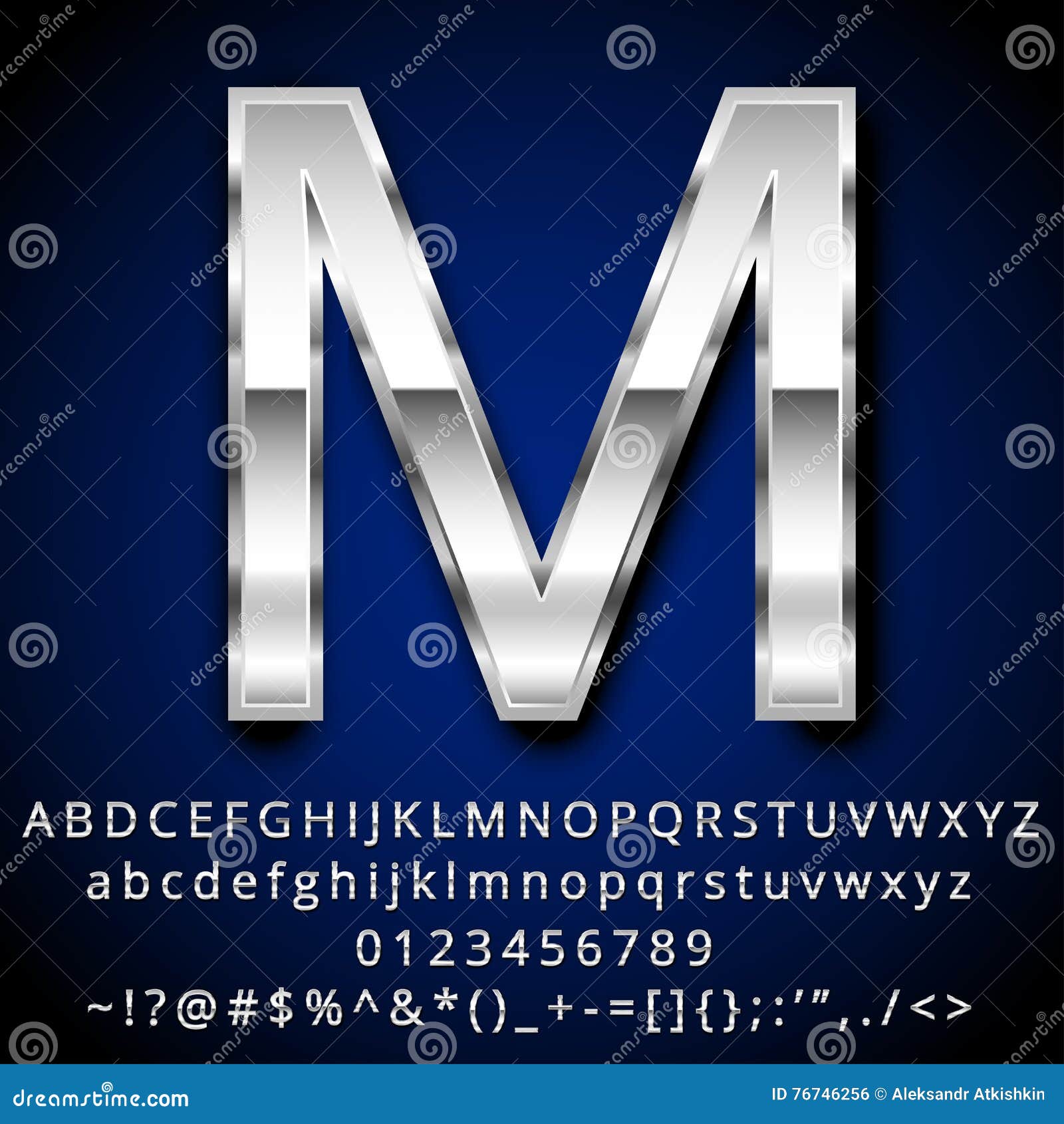 Metal letters stock vector. Illustration of metallic - 76746256