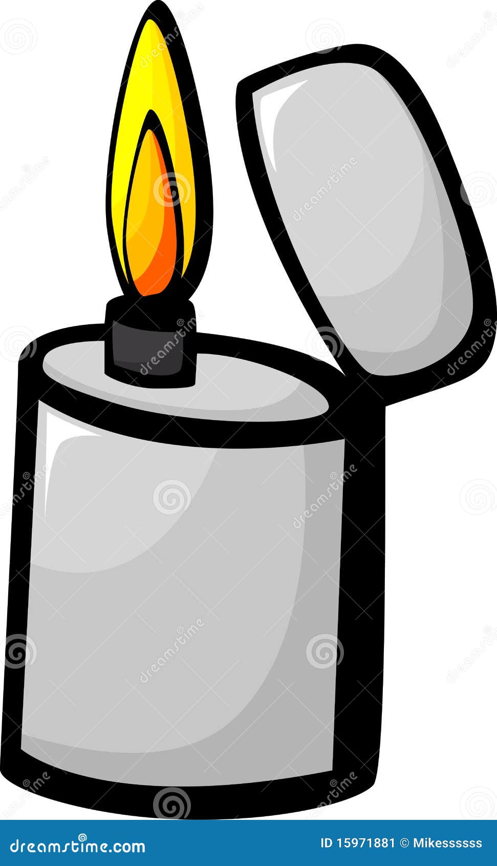 Metal Lighter with Cap Vector Illustration Stock Vector - Illustration ...