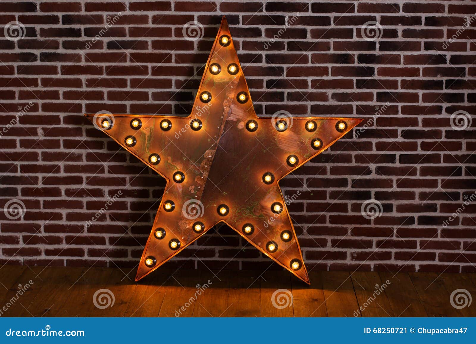 Metal Lighting Five-pointed Star with Lamps Stock Image - Image of ...