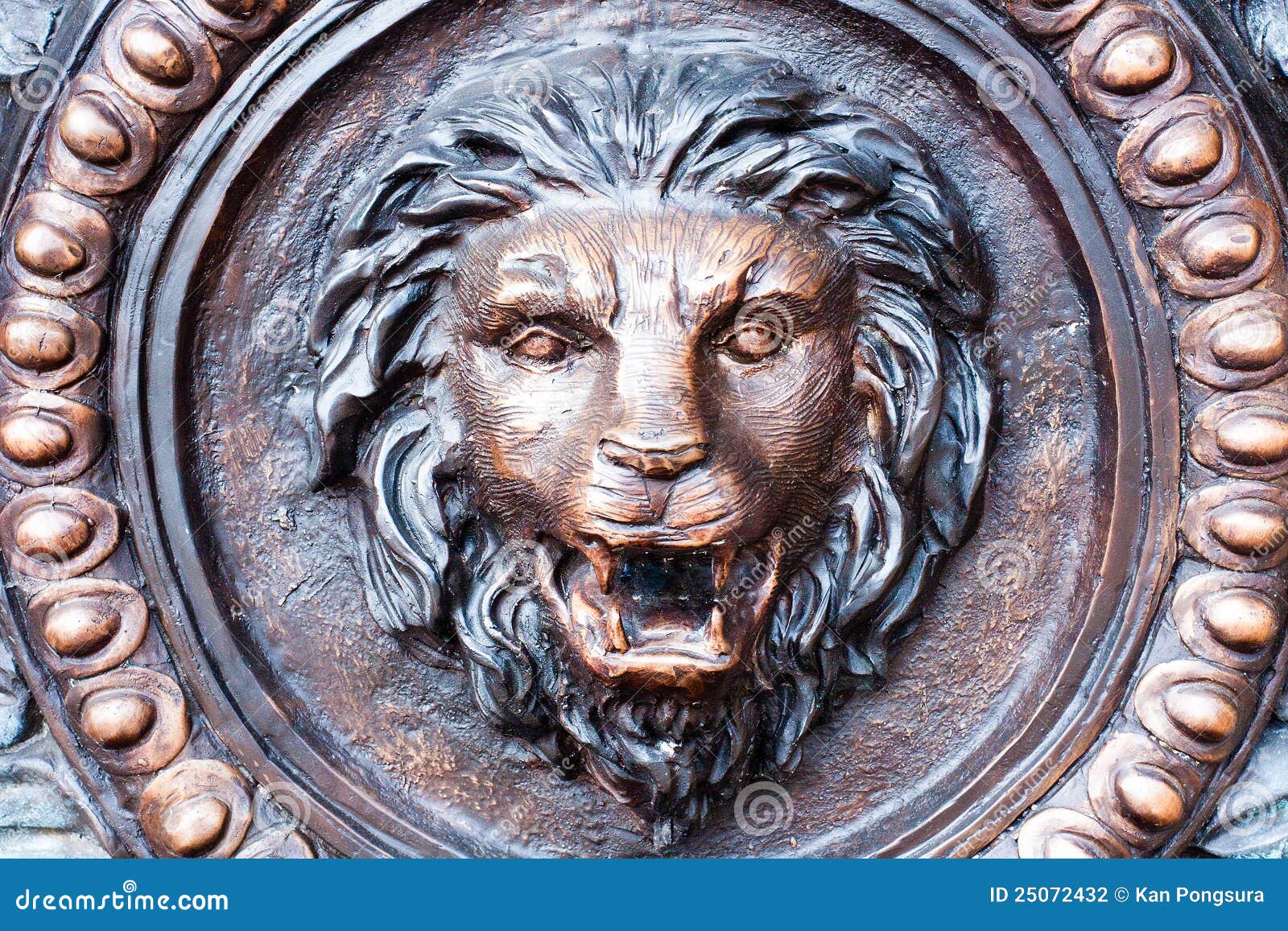 Metal Lion Head stock photo. Image of sculptor, gothic - 25072432