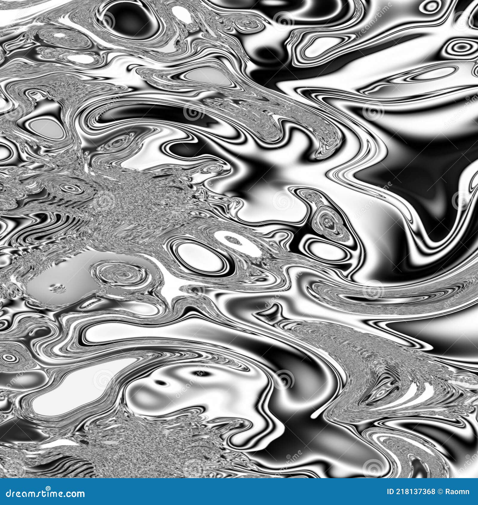 Metal Liquid Flow Art Monochrome Pattern Design Stock Illustration ...