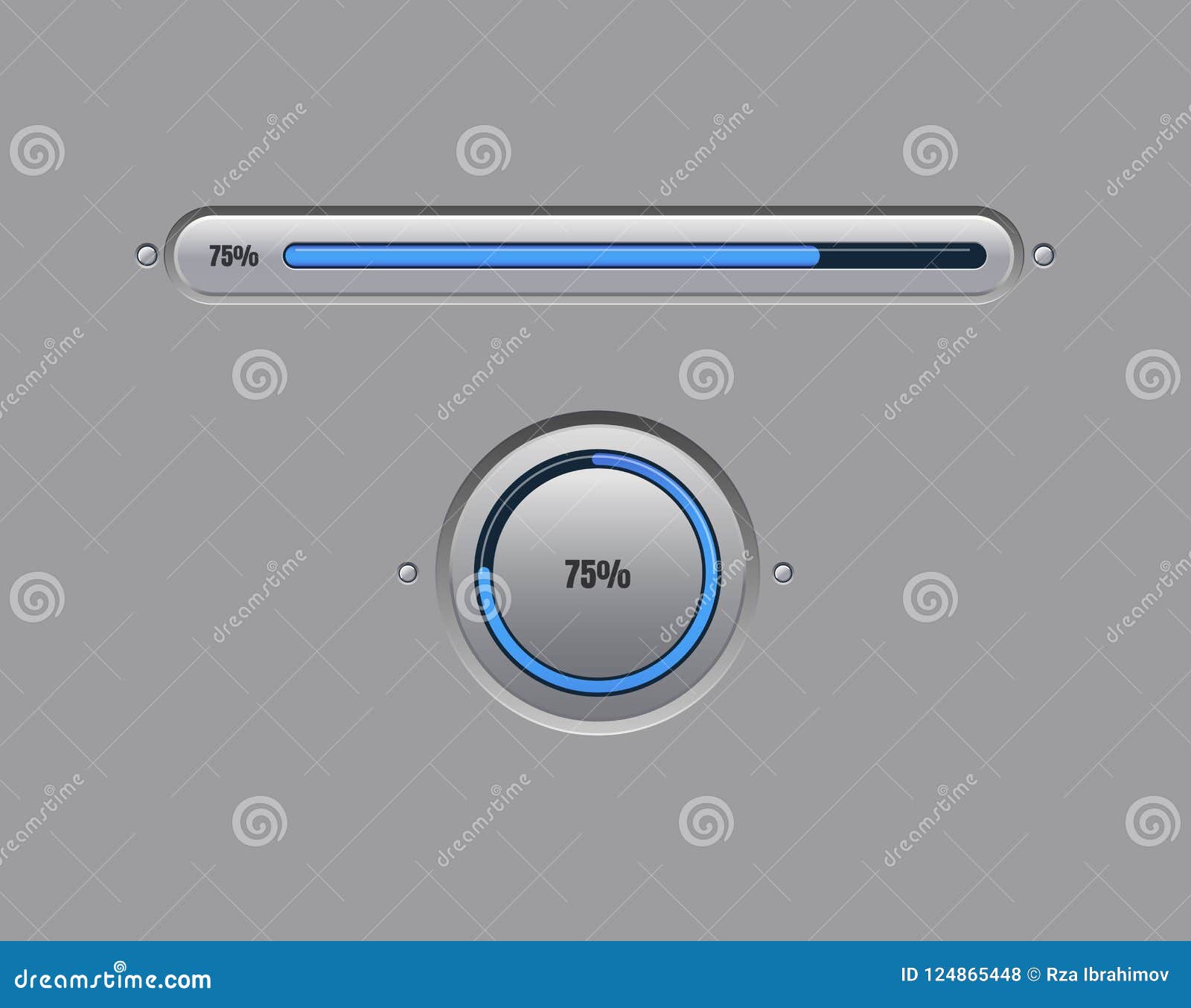 Loading Bars, Progress, Strength Indicators, Generic Meters With Vector ...