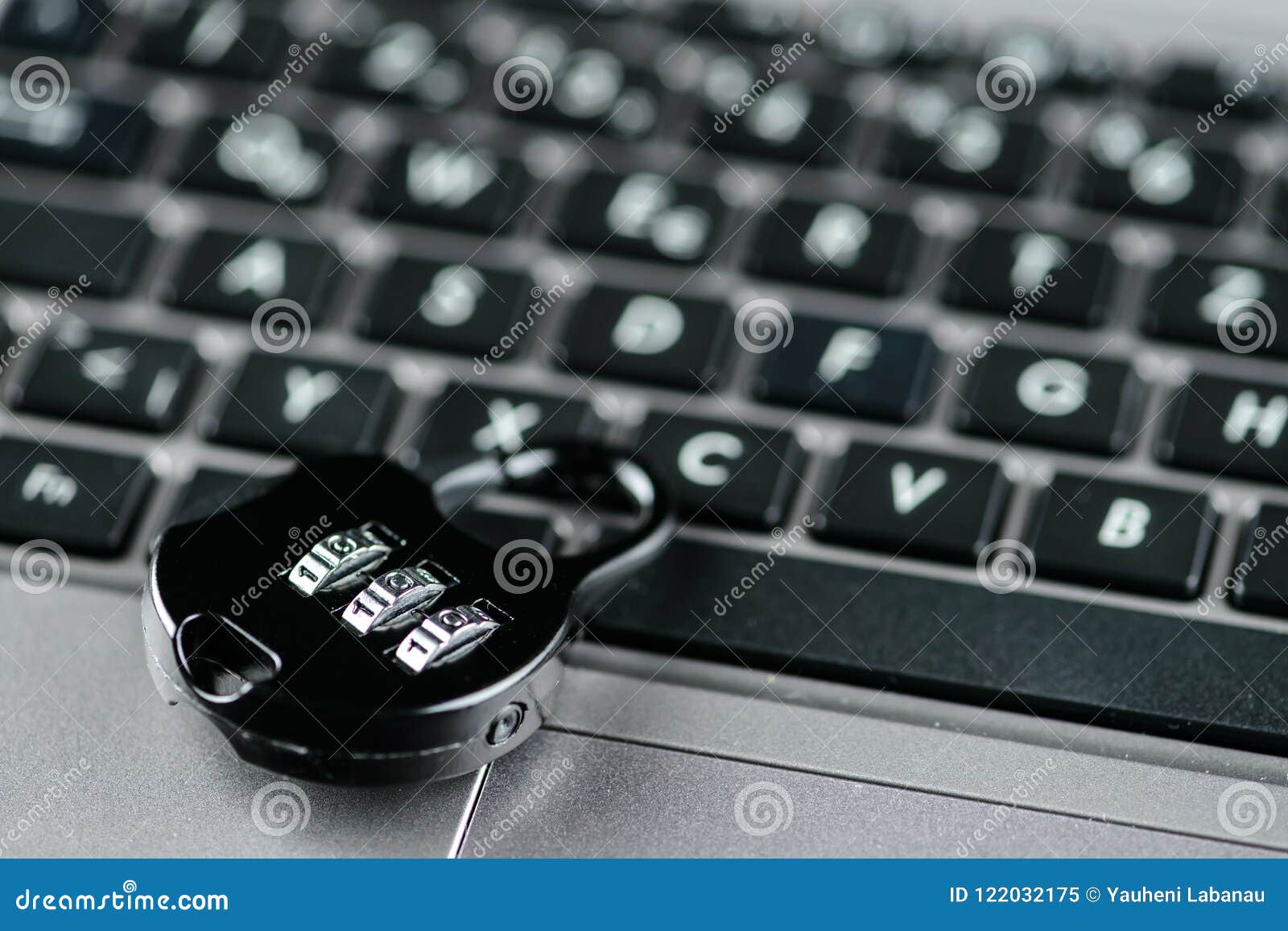 Metal Lock on Computer Keyboard. Computer Security Concept Stock Image ...