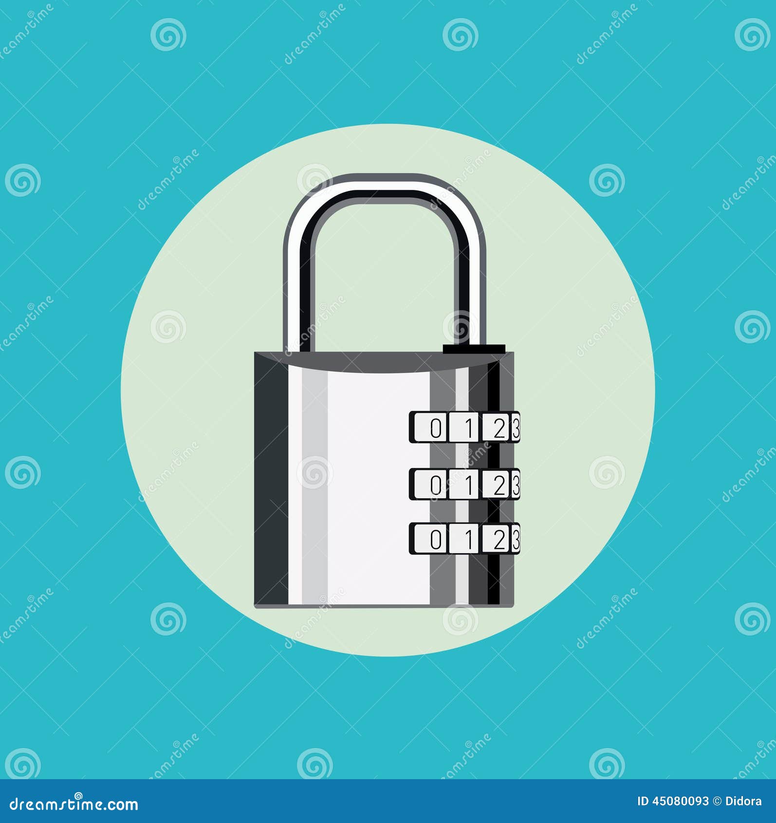 Metal Lock Flat Design Vector Stock Vector - Illustration of gold ...