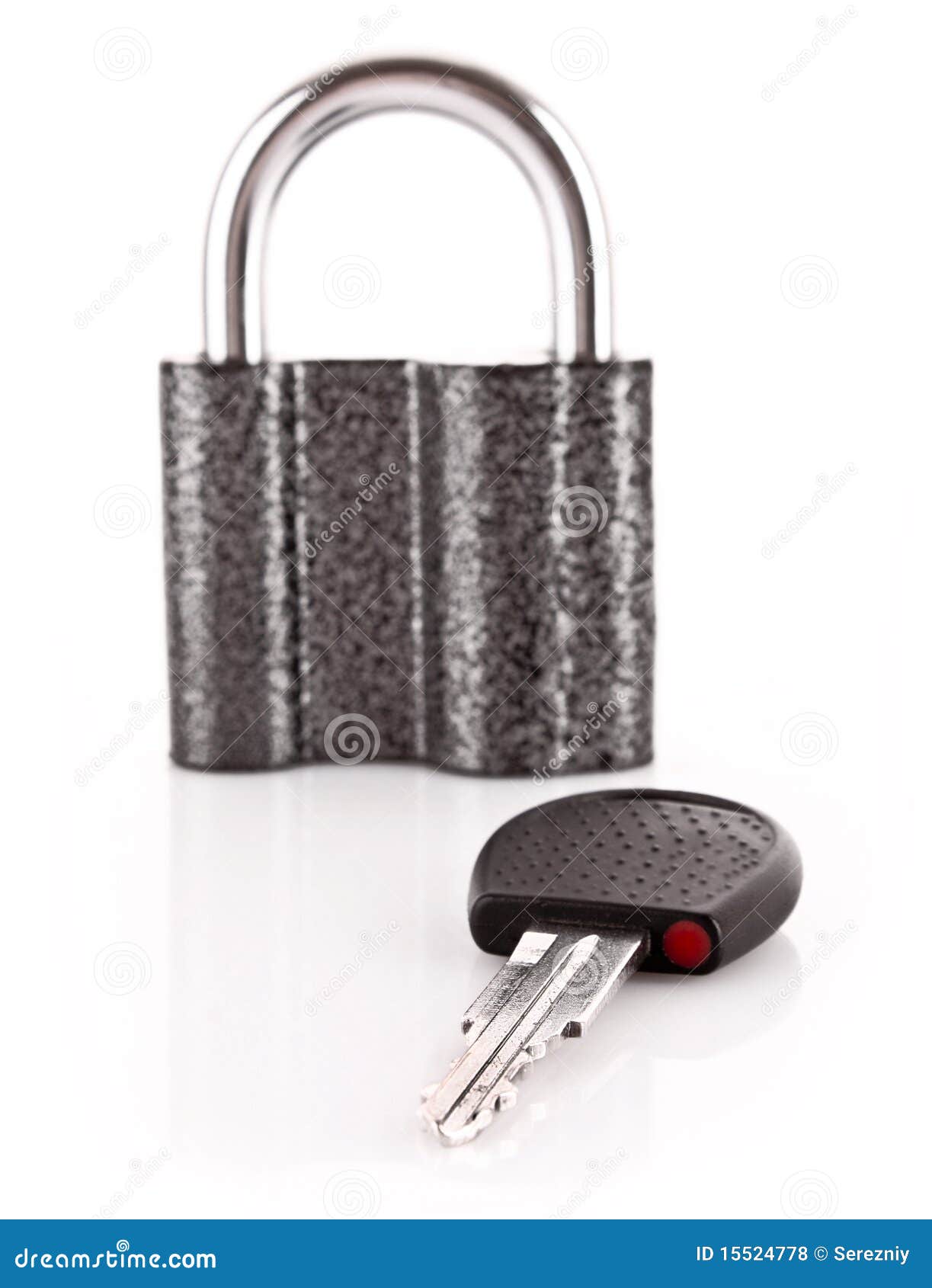 Metal Lock and Key Isolated Stock Photo - Image of shining, objects ...