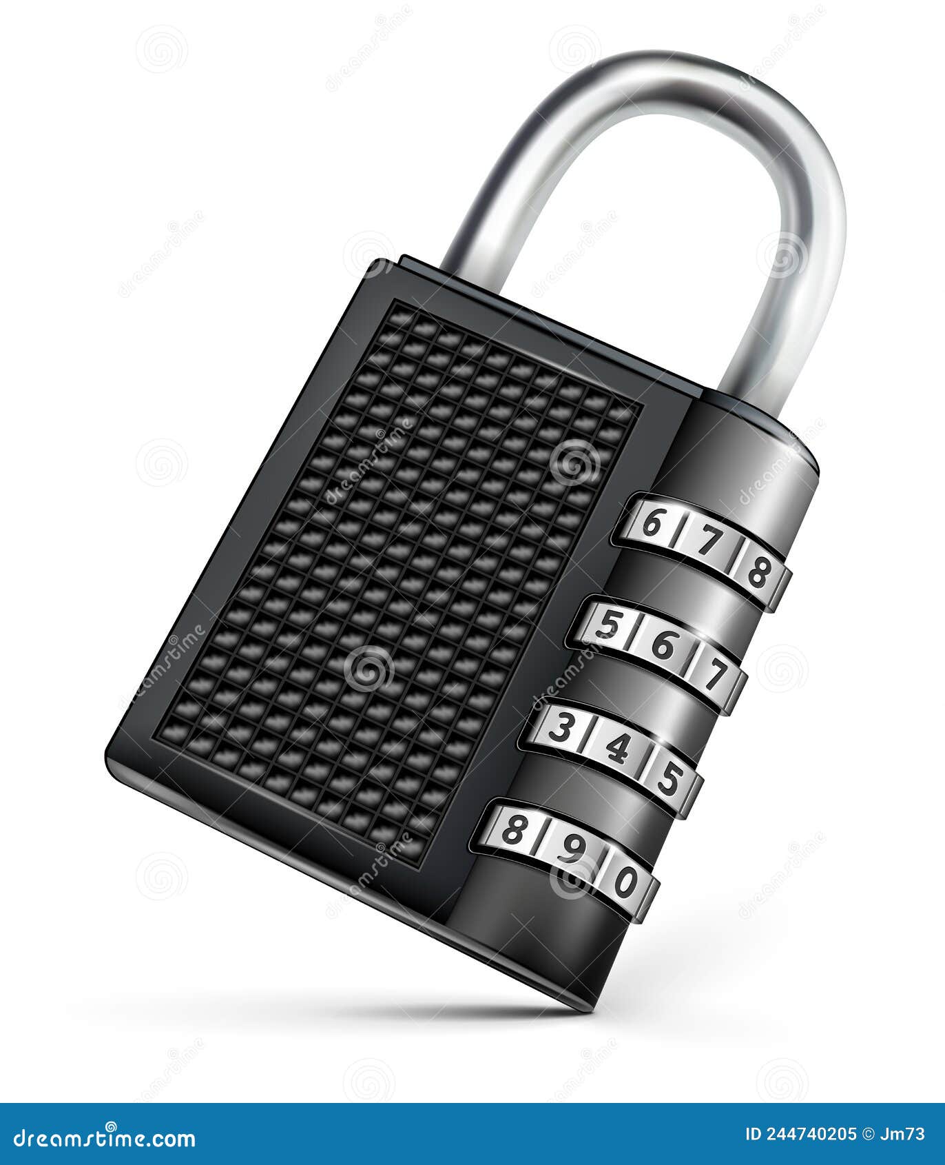 Metal Lock with Numeric Code on White Background Stock Vector ...