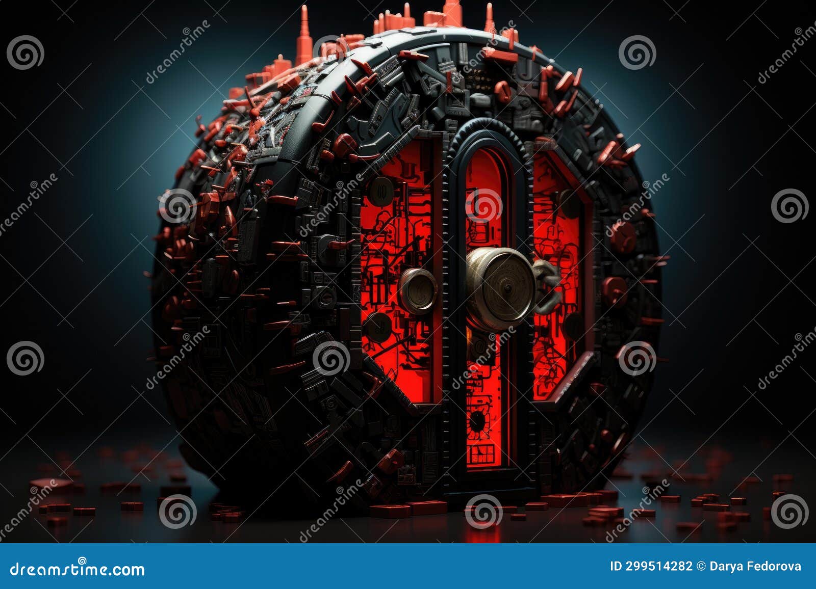 Metal Lock with Secret Code in Futuristic Design Stock Photo - Image of ...