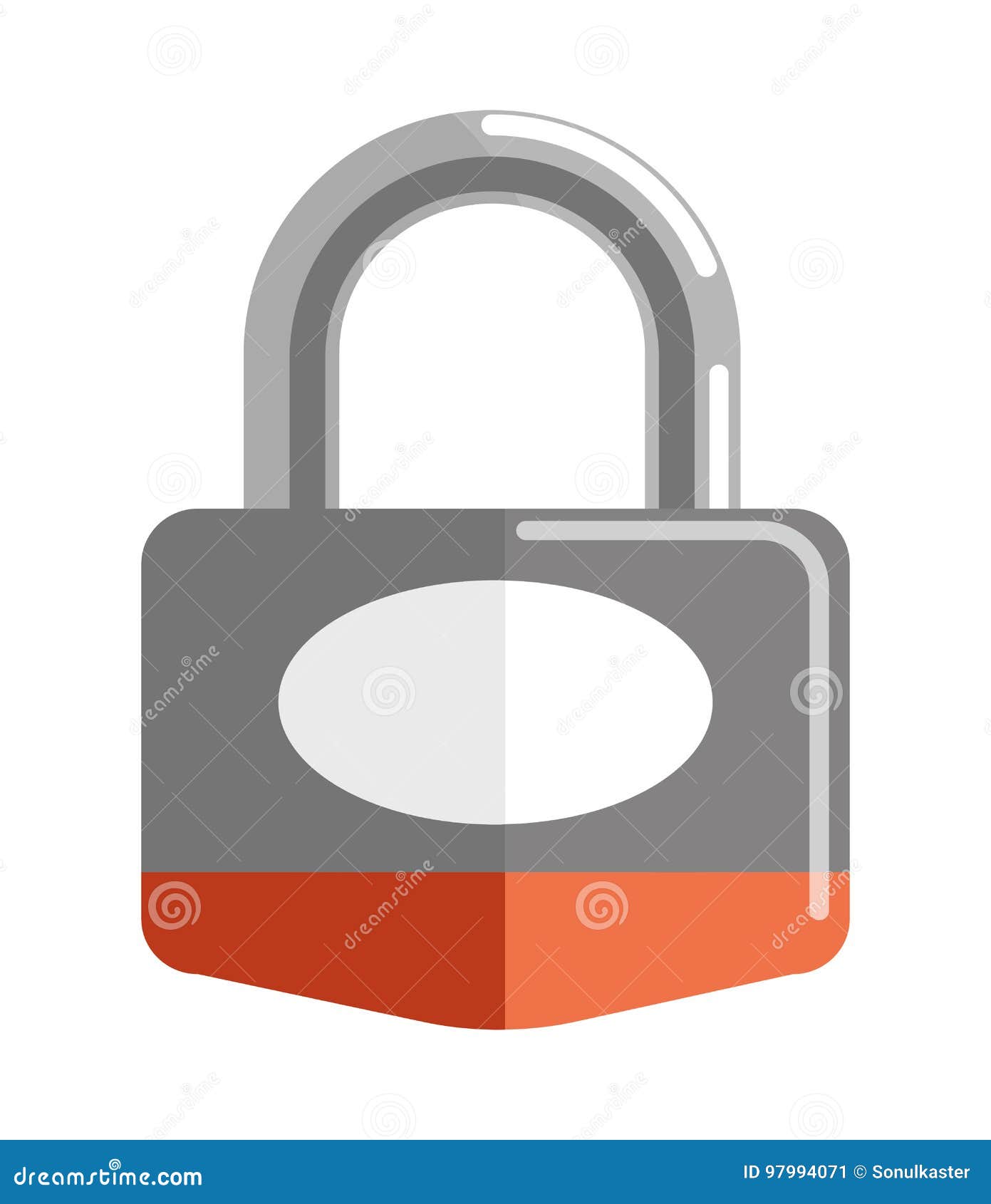 Metal Lock with Shiny Silver and Red Corpus Stock Vector - Illustration ...