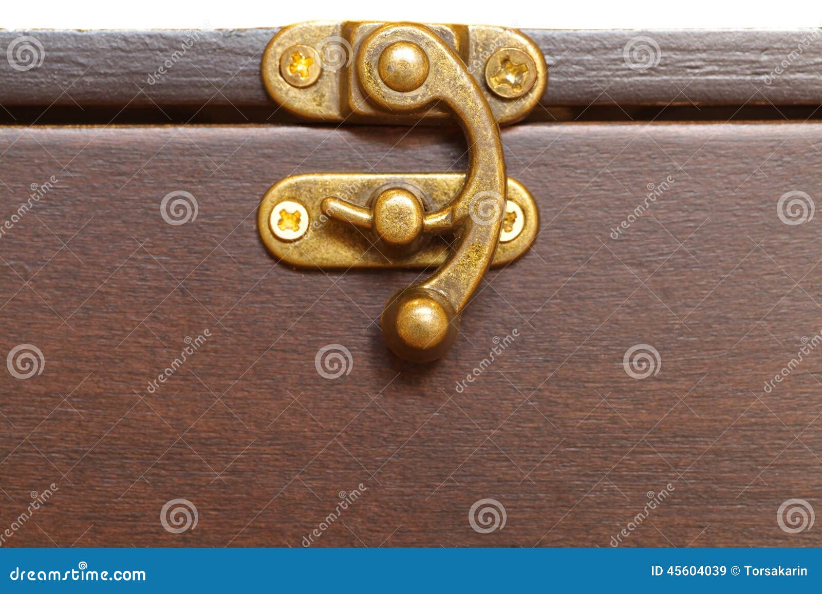 Metal lock at wooden box stock image. Image of security - 45604039