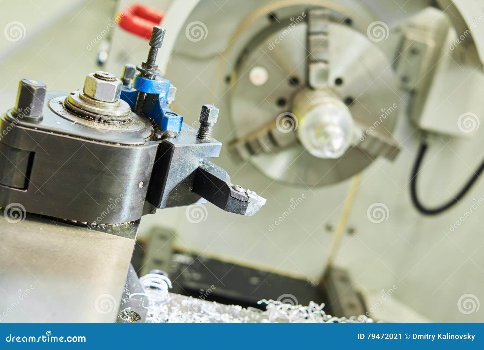 Metal Machining Process on Turning Lathe Stock Image - Image of ...