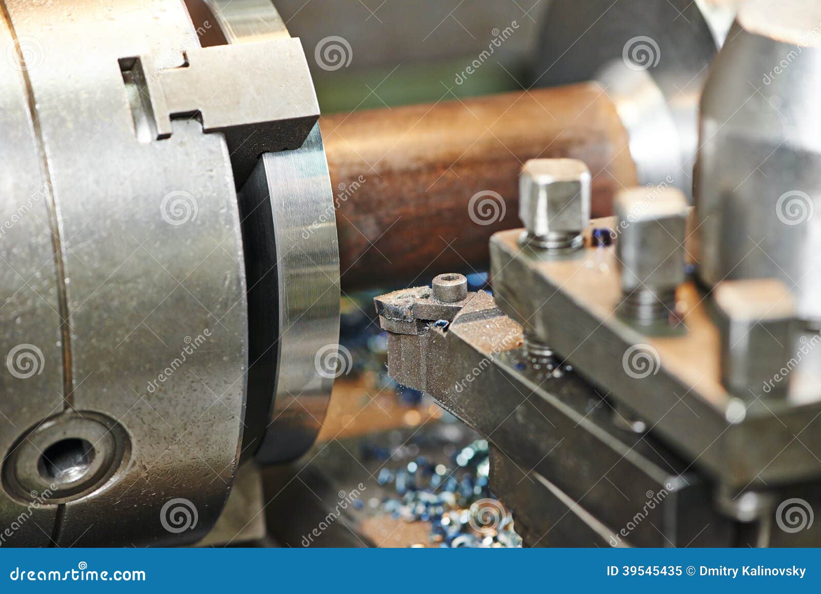 Metal Machining by Turning on Lathe Stock Image - Image of cutter ...
