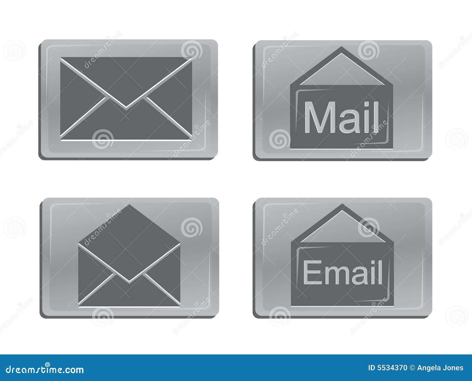 Metal mail icons stock vector. Illustration of shiny, website - 5534370