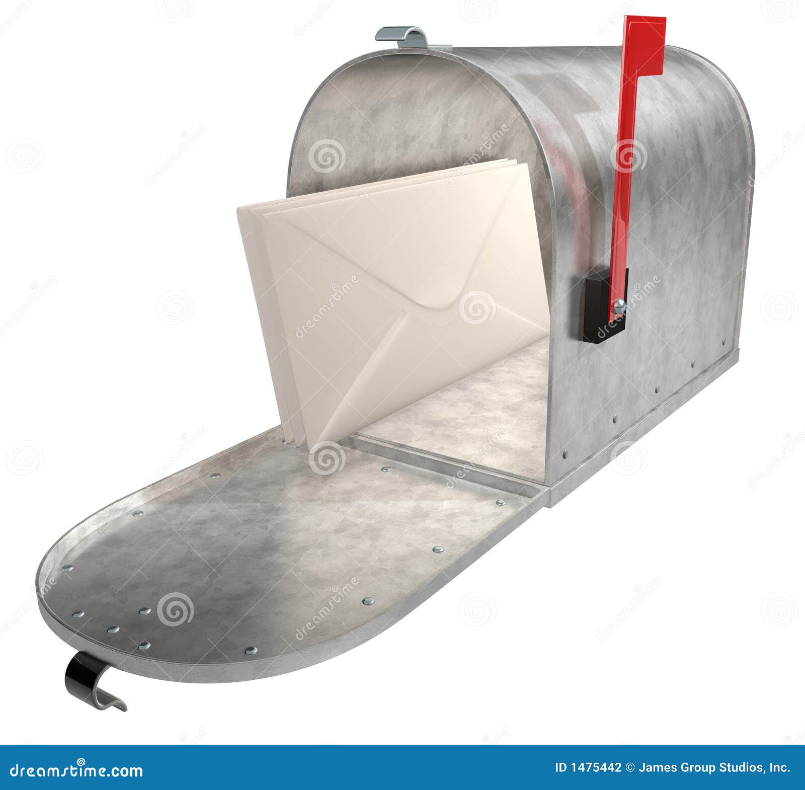 Metal Mailbox stock photo. Image of news, envelope, await - 1475442