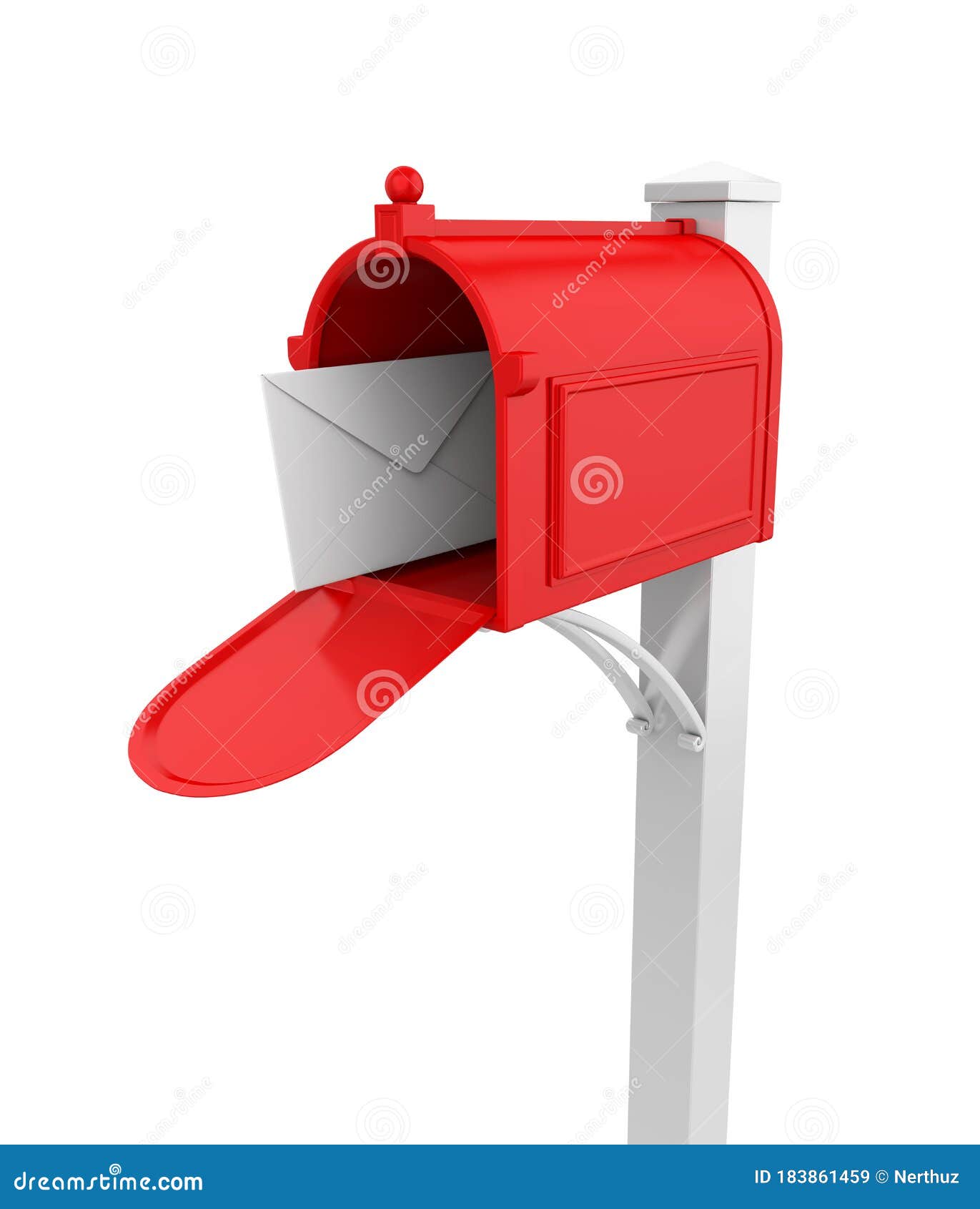 Metal Mailbox Isolated stock illustration. Illustration of letter ...