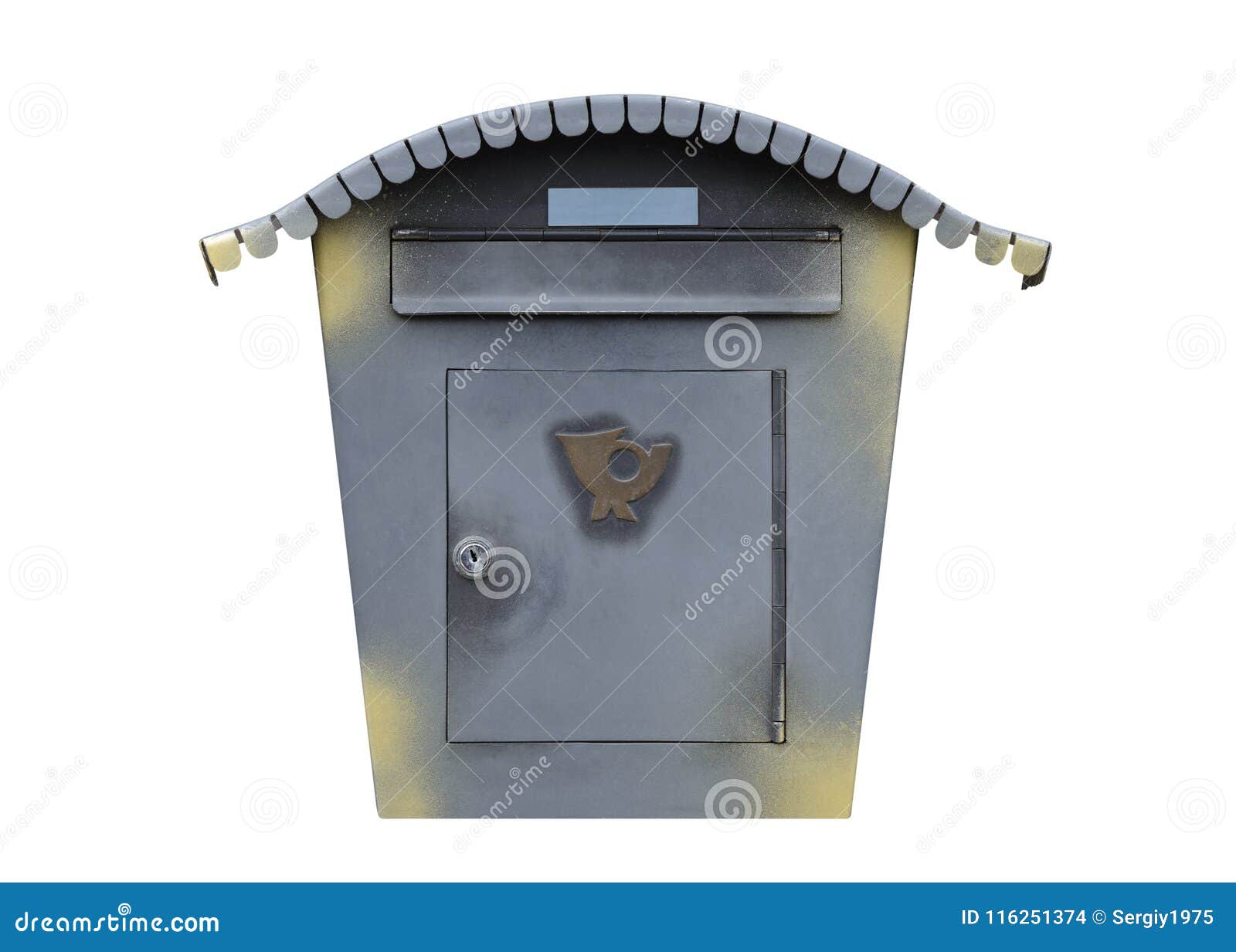 Metal Mailbox Isolated on White Background Stock Photo - Image of ...