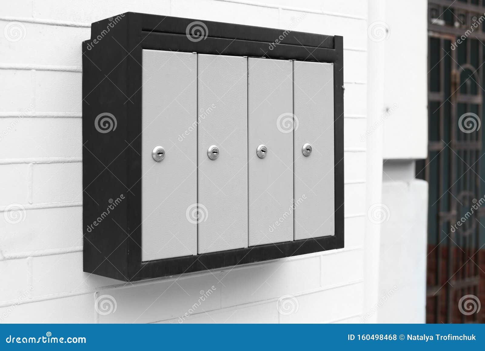 Metal Mailboxes in an Apartment Building. Street Mailboxes Stock Photo ...