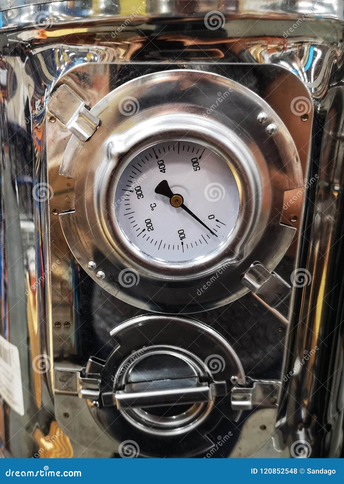 Metal Manometer, Round Industrial Thermometer Black Big Digits A Dial ...