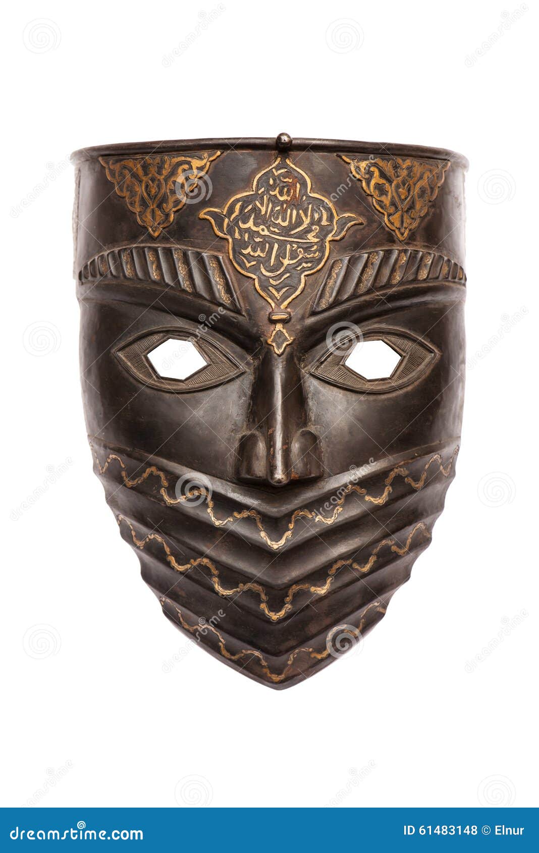 The Metal Mask Isolated on White Stock Photo - Image of baku, face ...
