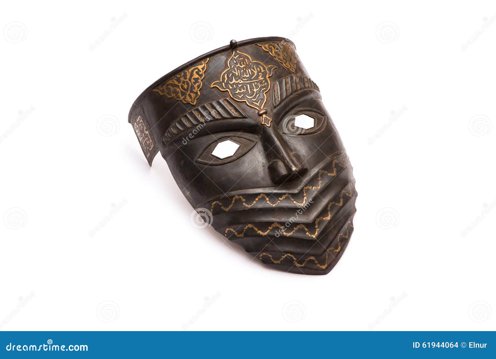 The Metal Mask Isolated on White Stock Photo - Image of style ...