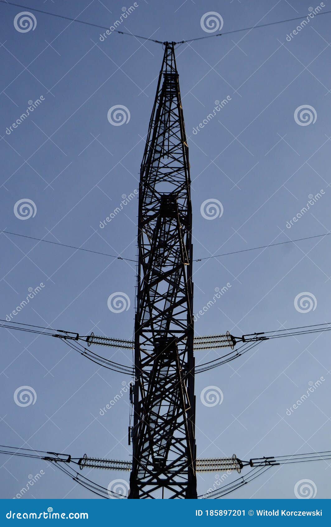 The Metal Mast of the Energy Mast in an Unusual Look. Stock Image ...