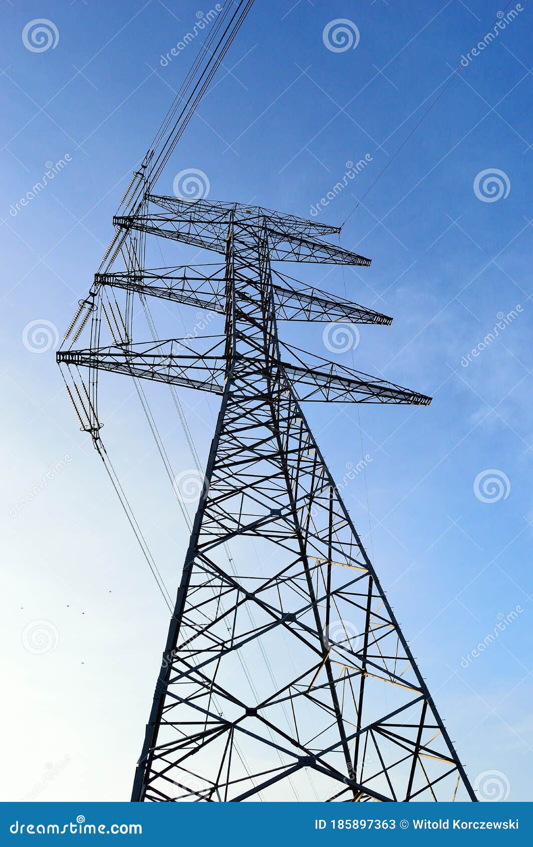 The Metal Mast of the Energy Mast in an Unusual Look. Stock Image ...