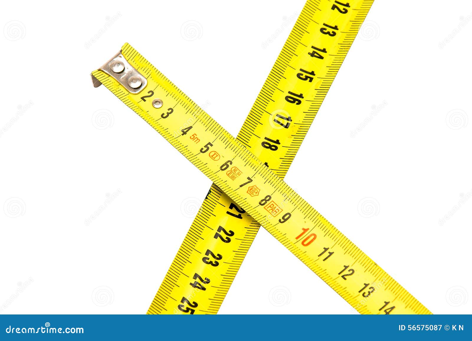 2 Metal Measuring Tapes Isolated on White Stock Image - Image of object ...