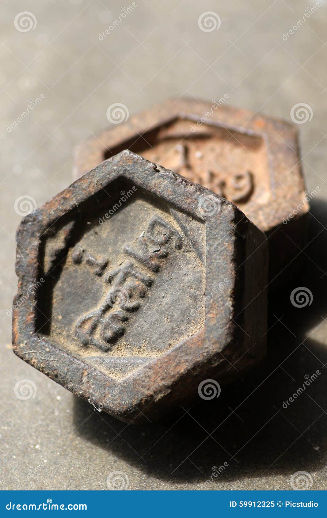 Metal measuring weights stock image. Image of measuring - 59912325