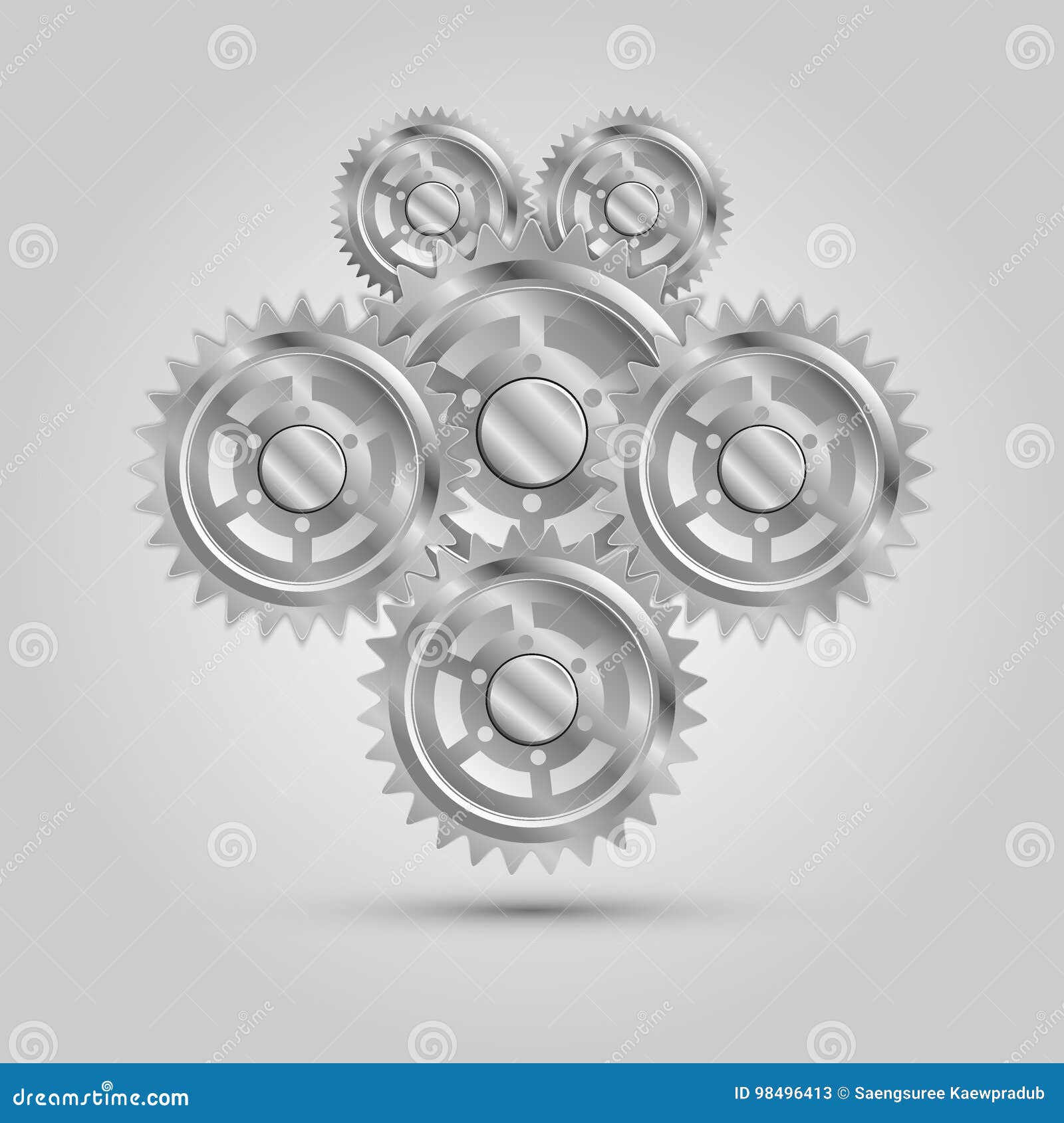 Metal Mechanical Gear Parts, Engine Machine Stock Illustration ...