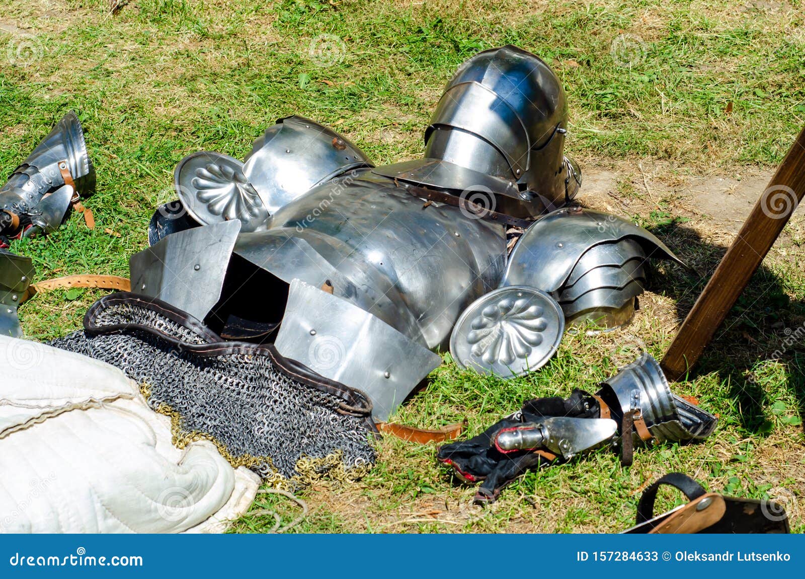 Metal Medieval Knight Armor Parts Stock Image - Image of knight ...