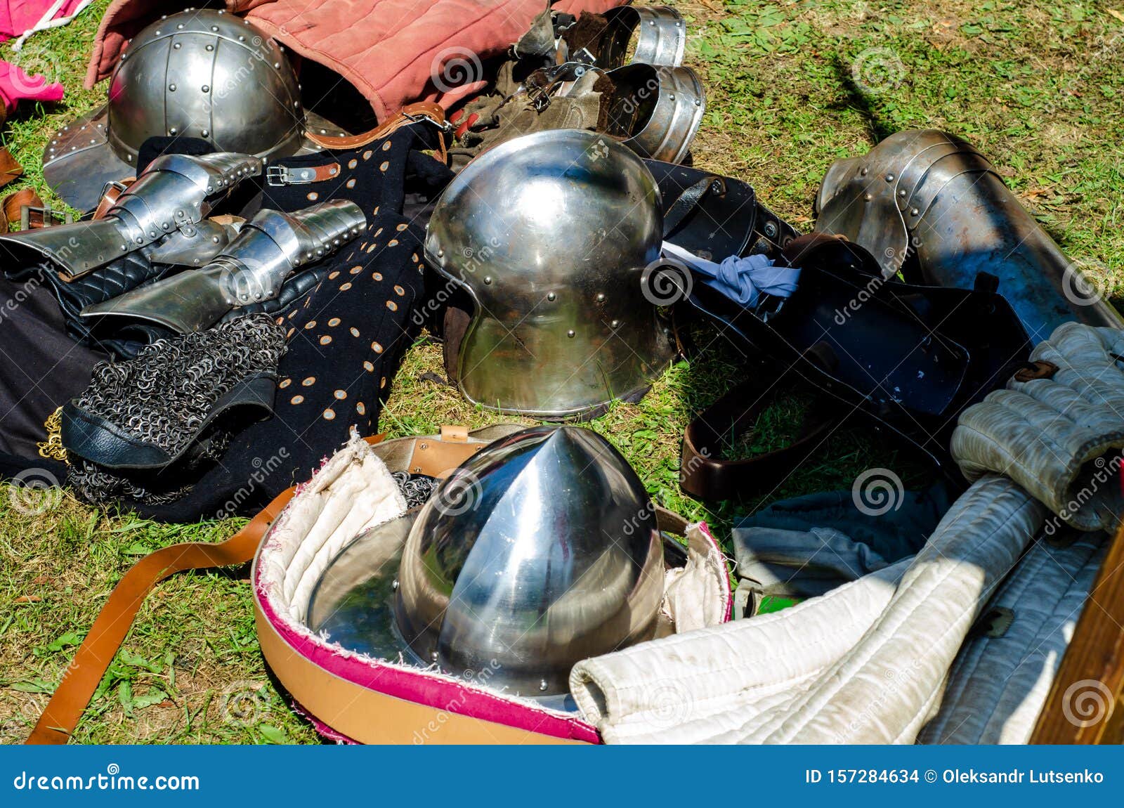Metal Medieval Knight Armor Parts Stock Photo - Image of crusader ...