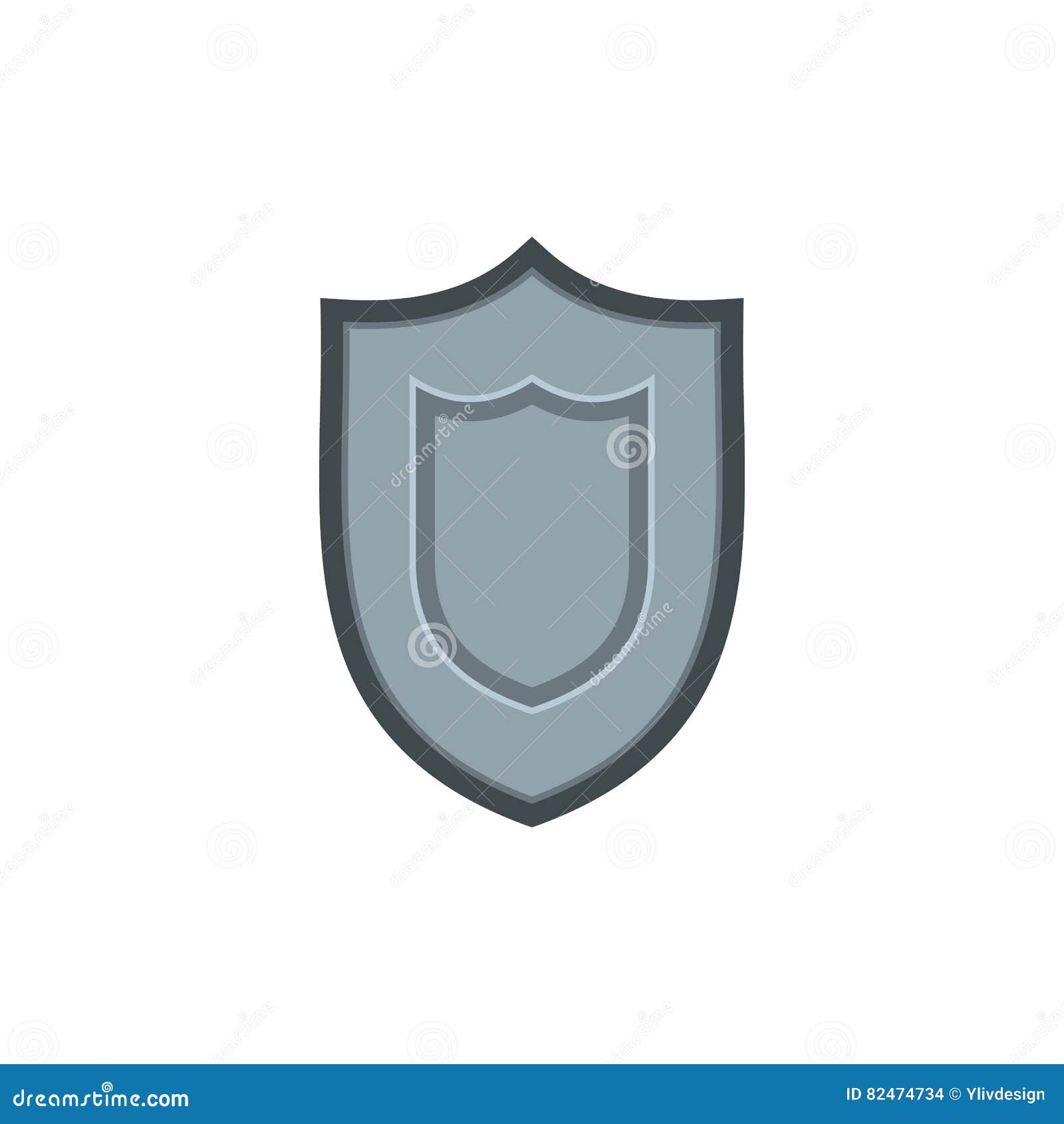 Metal Medieval Shield Icon, Flat Style Stock Vector - Illustration of ...