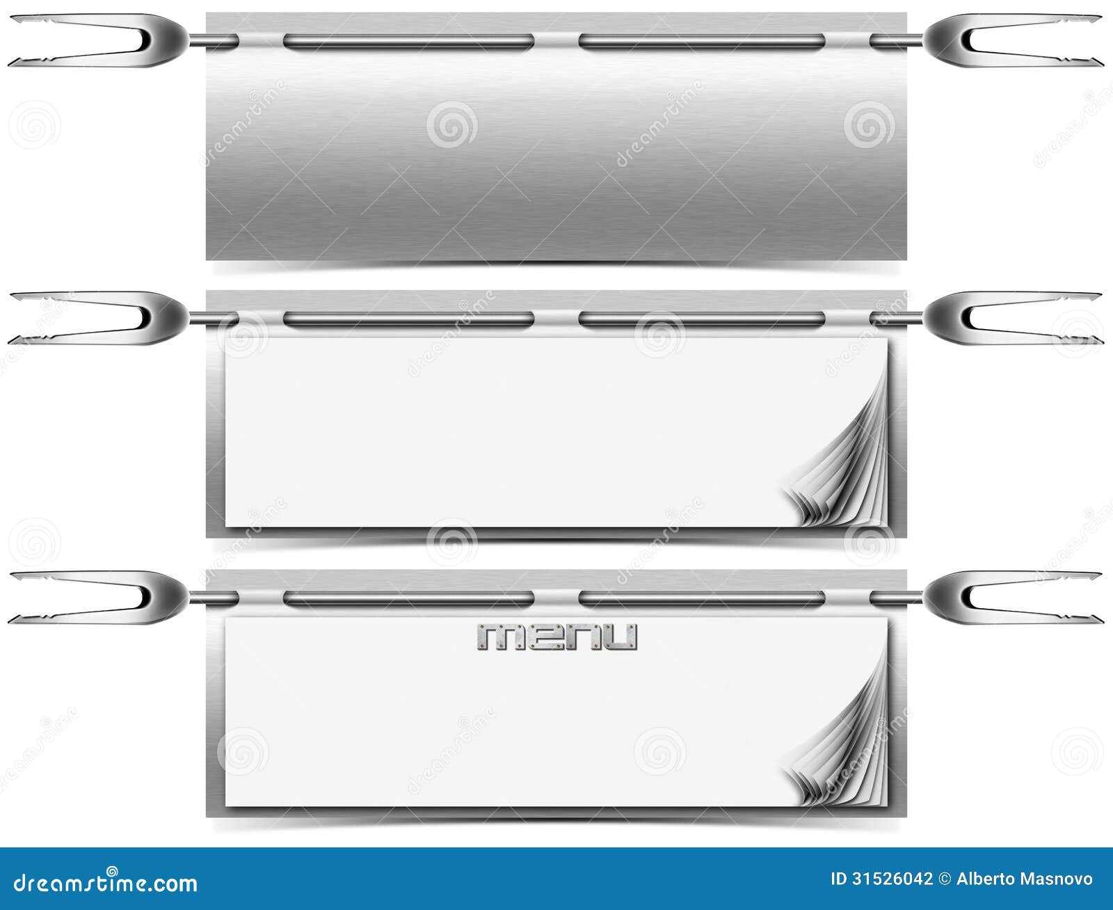 Metal Menu with Blank Pages Stock Illustration - Illustration of banner ...