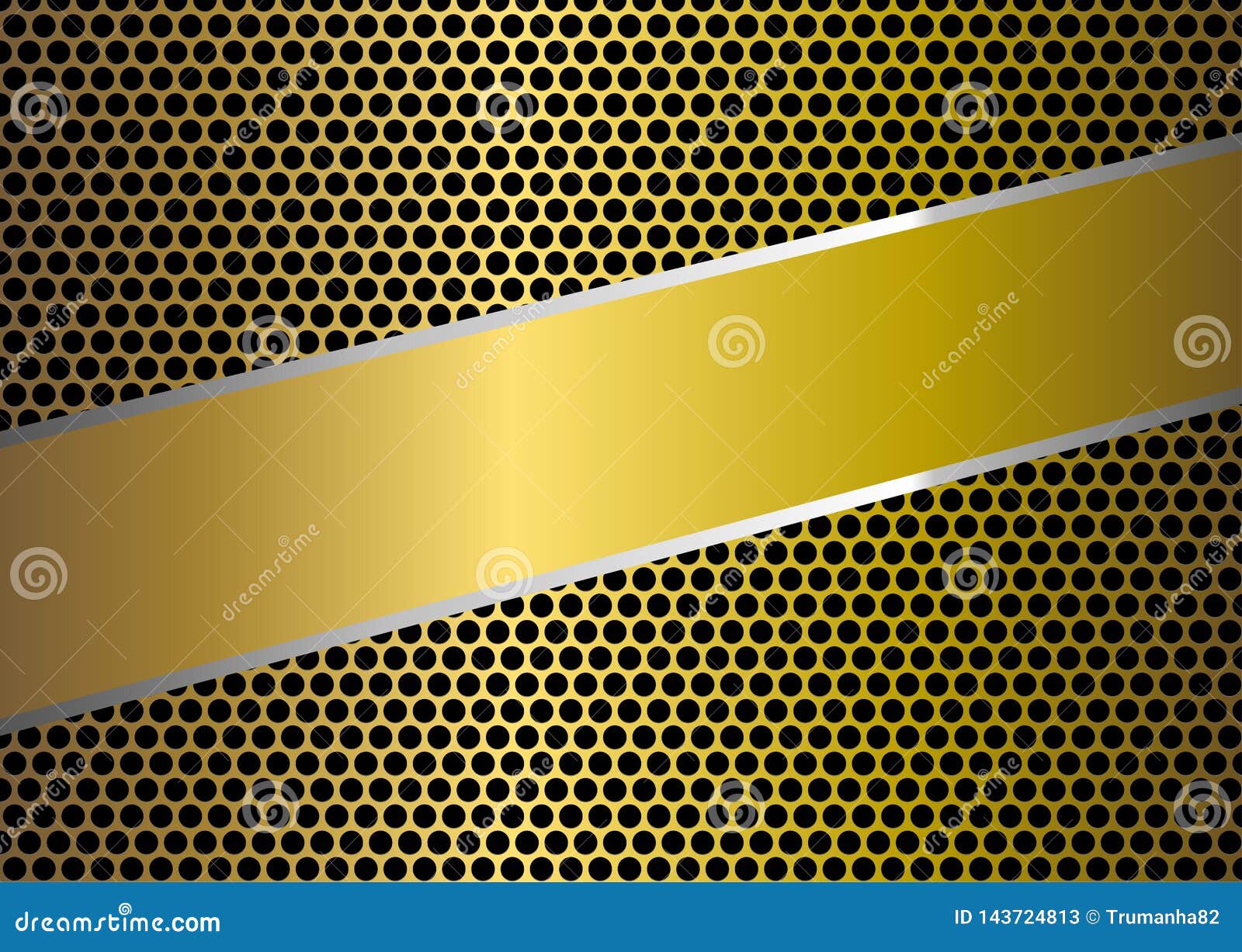 Shining Golden Perforated Metal Mesh and Band Background Stock Vector ...