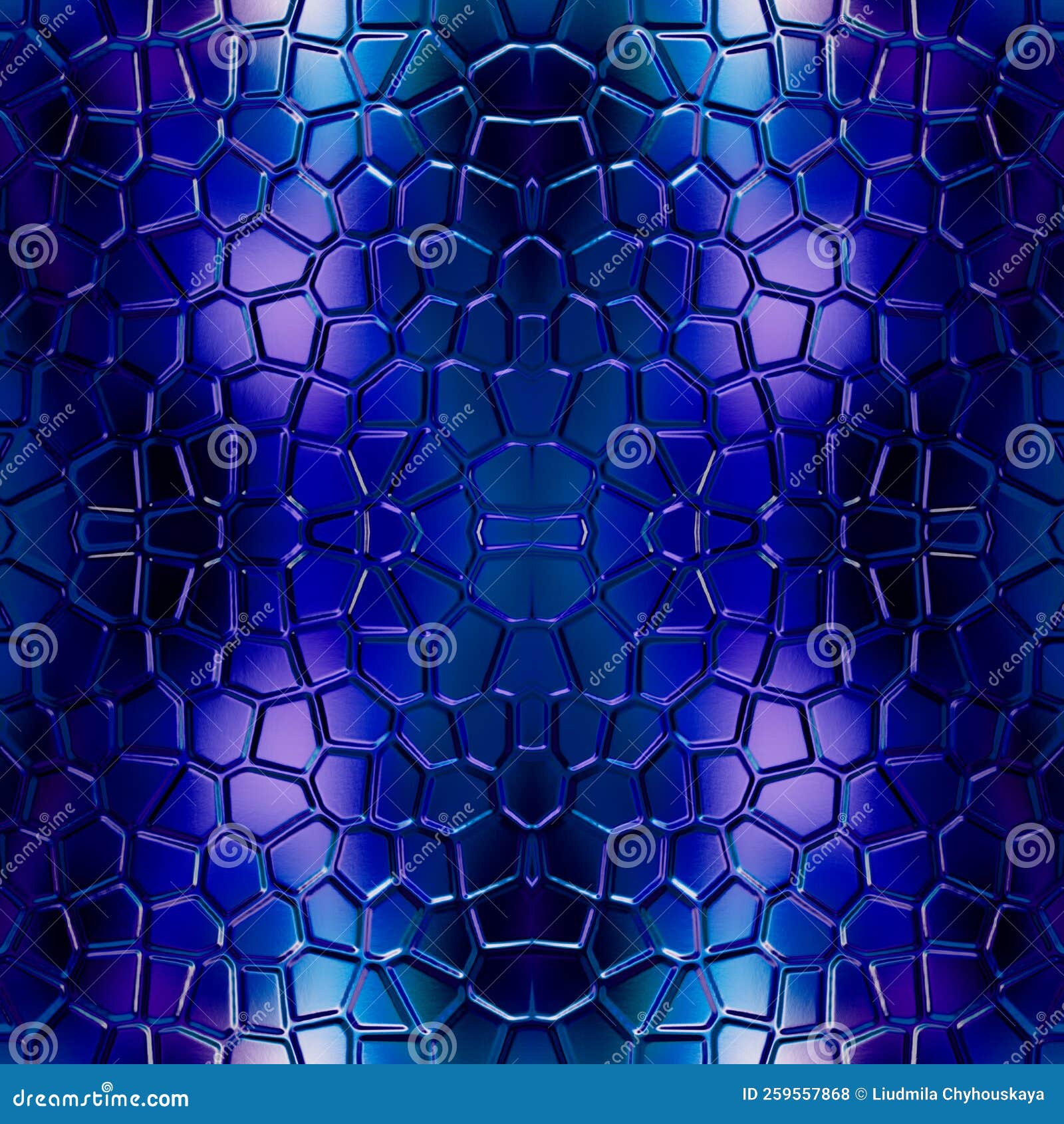 Metal Mesh on a Blue Background. Blue Seamless Texture with Symmetrical ...