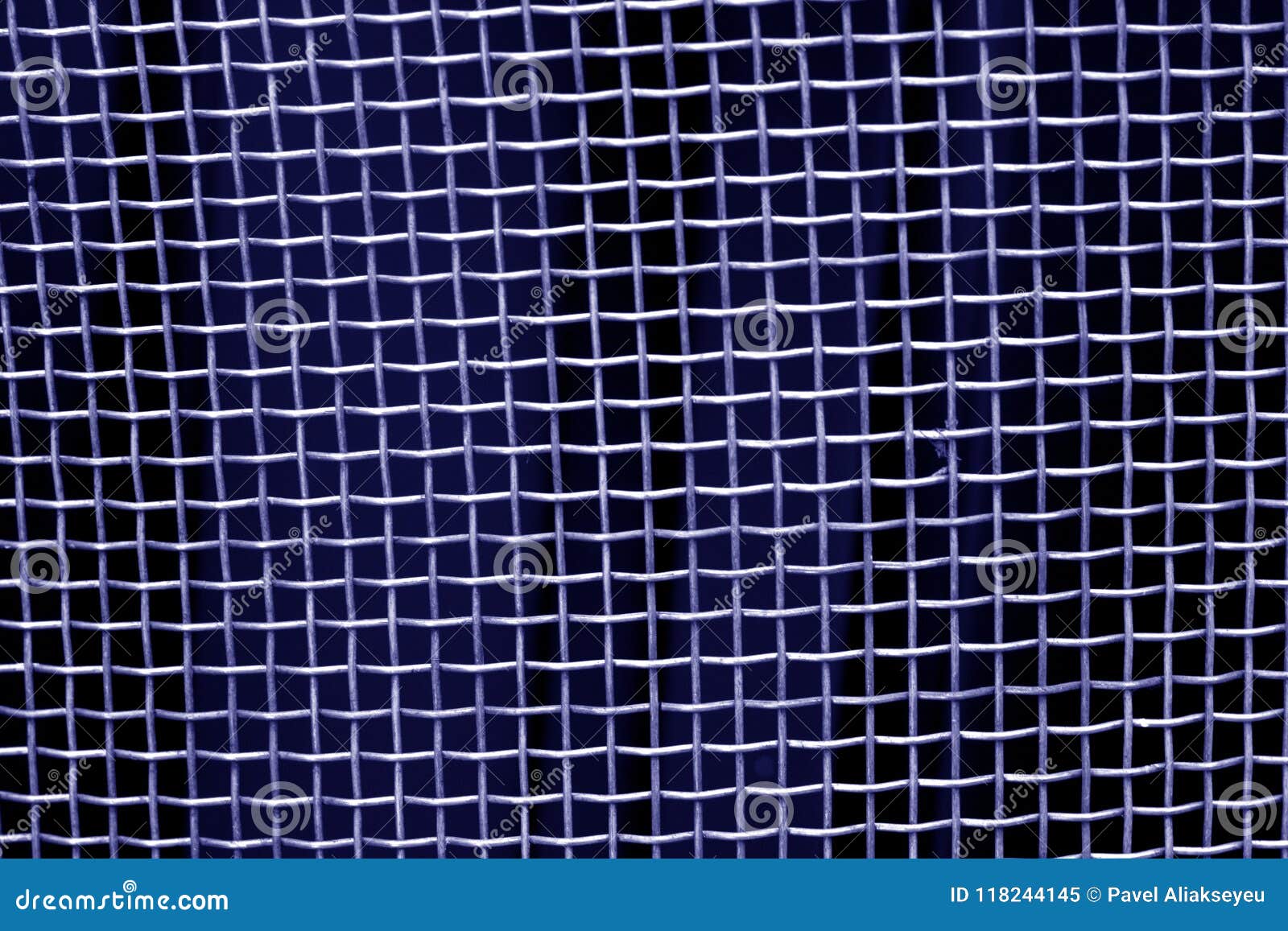 Metal Mesh Grid Pattern in Blue Tone. Stock Image - Image of black ...