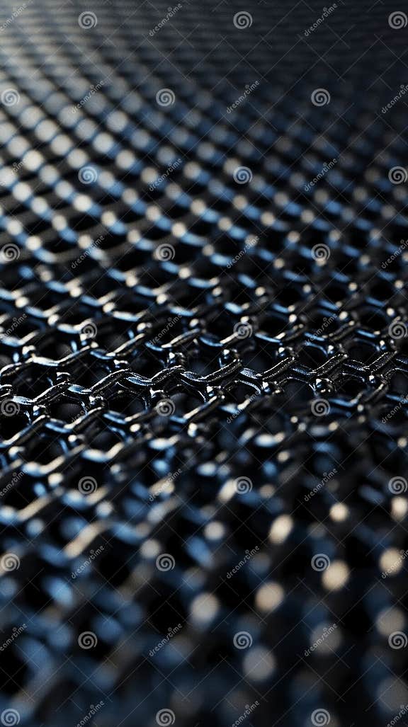 Metal Mesh Grid Surface with Shallow Depth of Field Creating a Textured ...