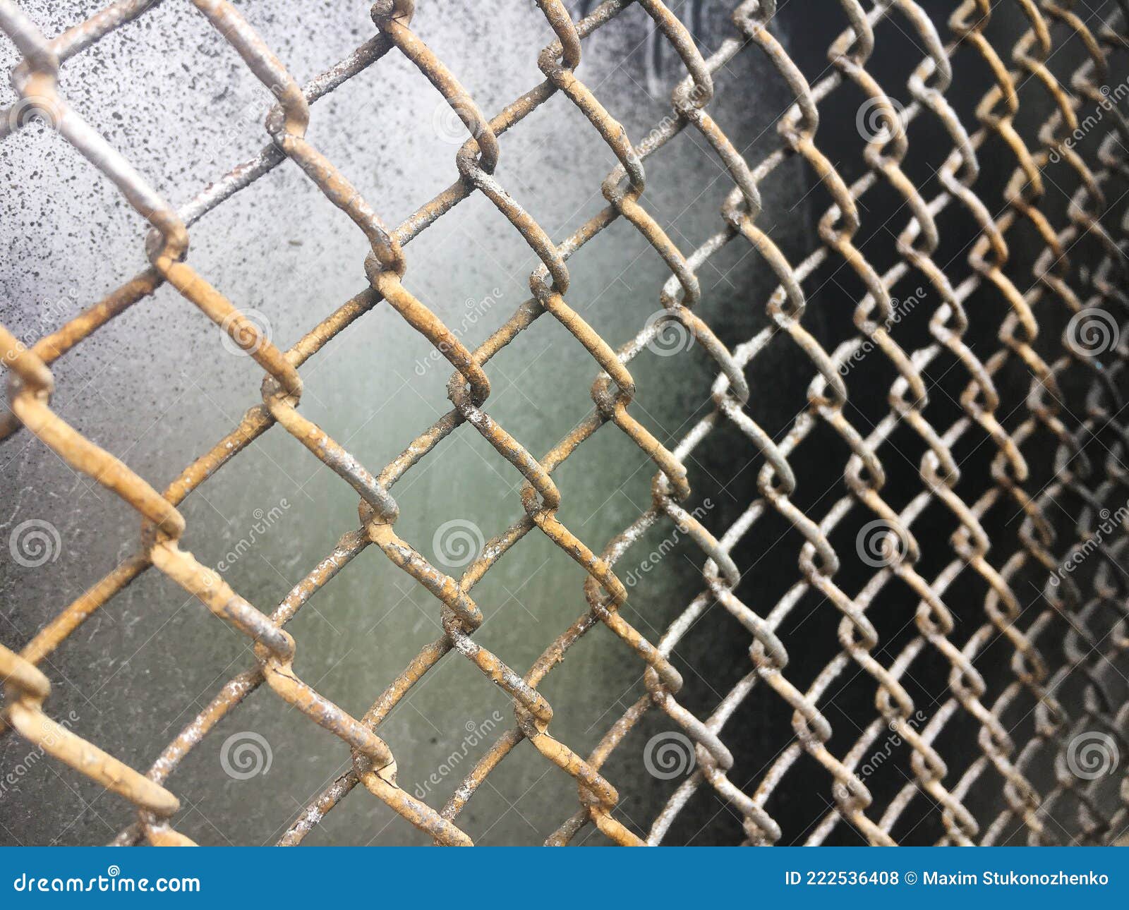 Old Mesh Netting. Metal Mesh Covered with the Remains of Old White ...