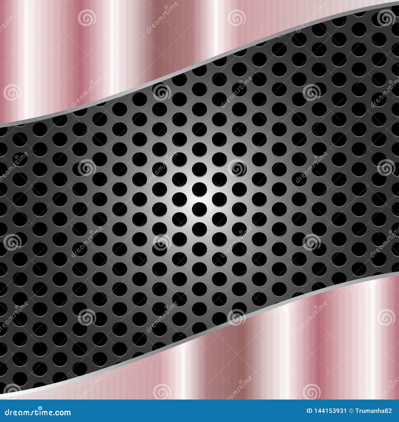 Abstract Shiny Brushed Pink Metal on Gray Metal Mesh Background Stock ...